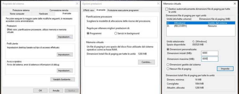File di paging in Windows 10. Come impostarlo - Bartolomeo Alberico